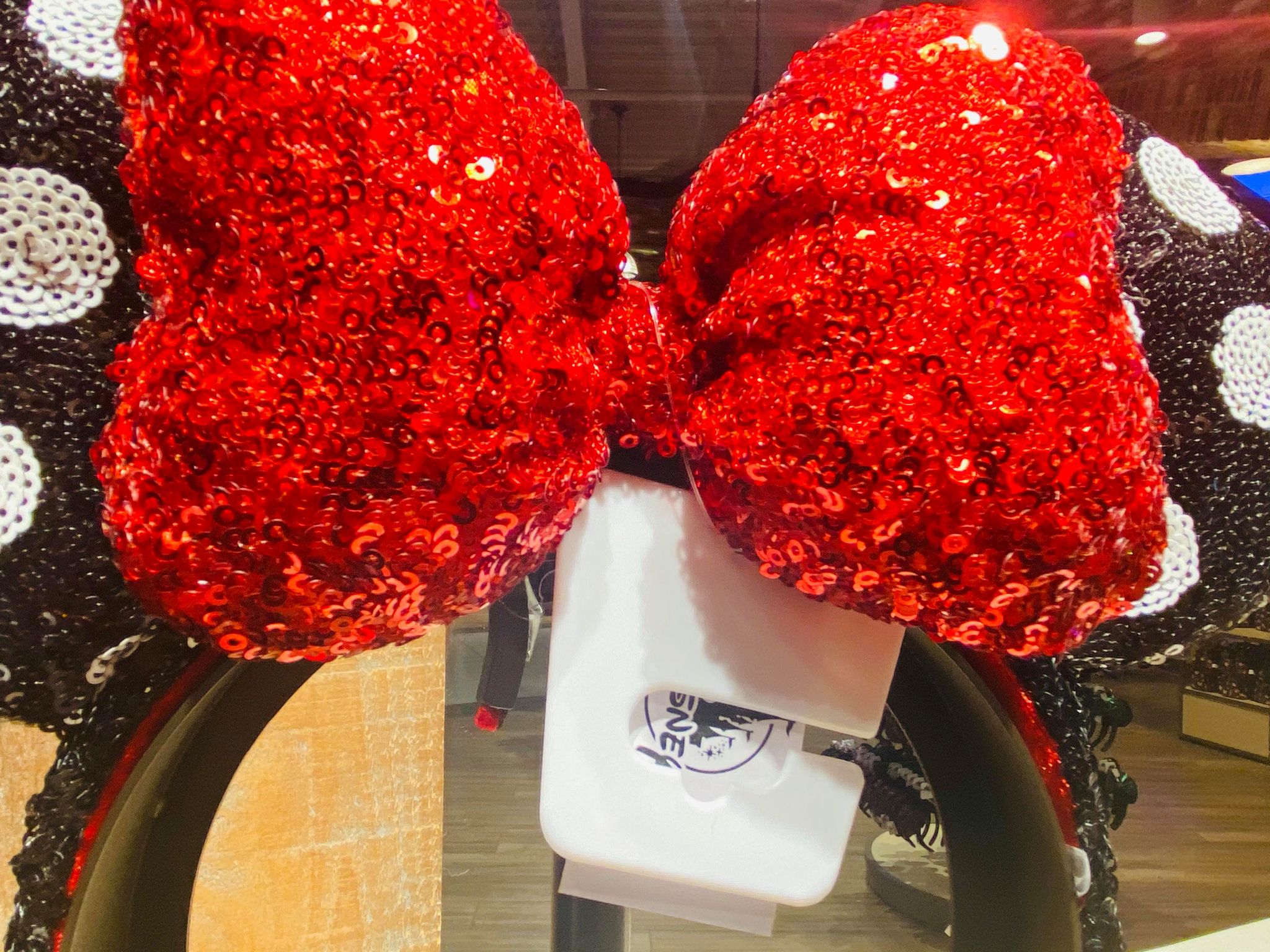 NEW Minnie Mouse Red Bow and Polka Dot Sequin Ears! - Disney Fashion Blog